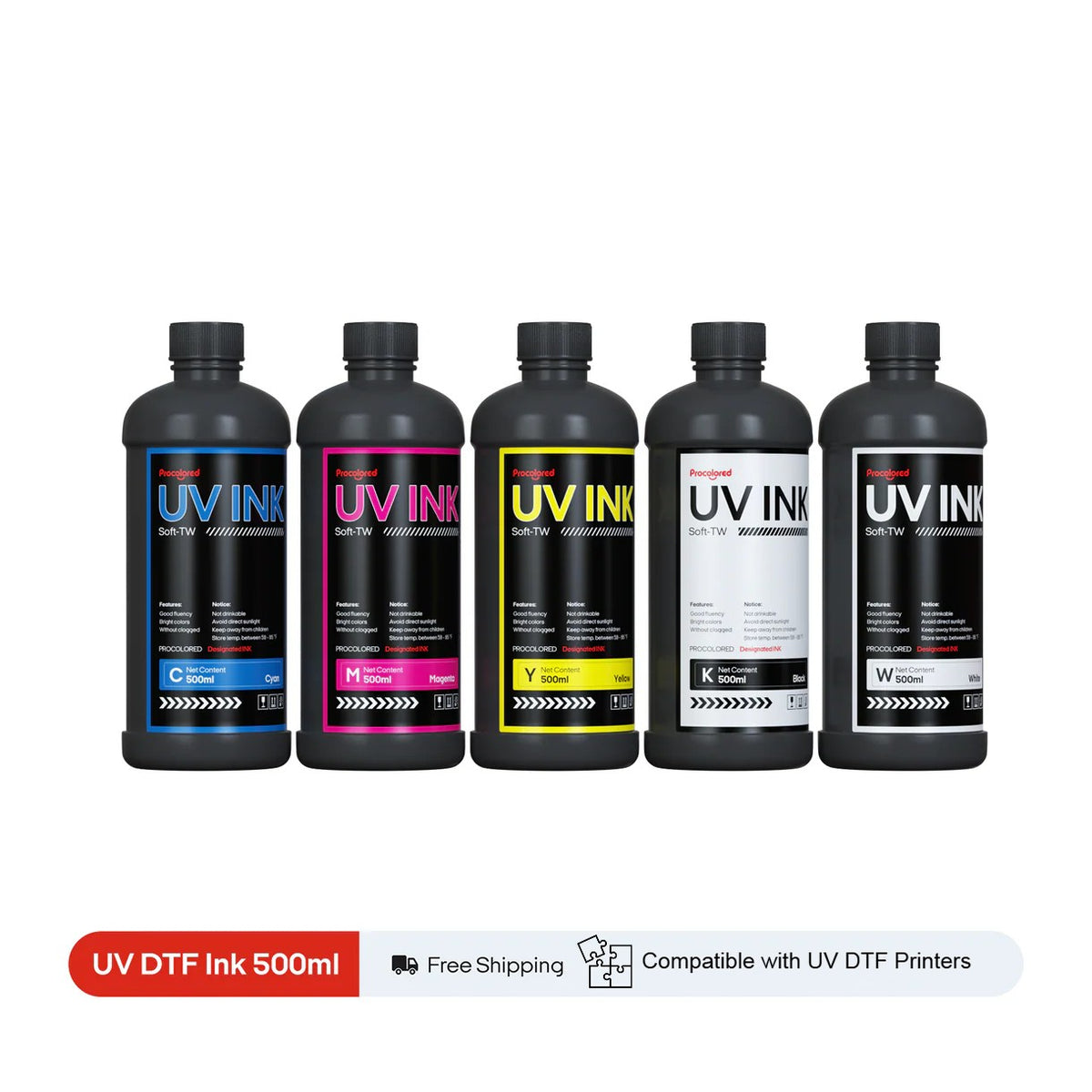 Procolored UV DTF Ink 500ml – Soft UV Cured Ink for Rigid & Curved Sur ...